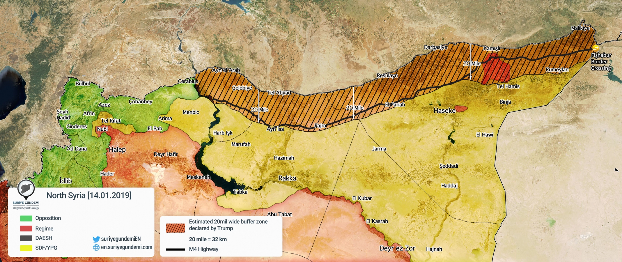 Estimated 20mil Wide Buffer Zone Declared by Trump - Suriye Gündemi
